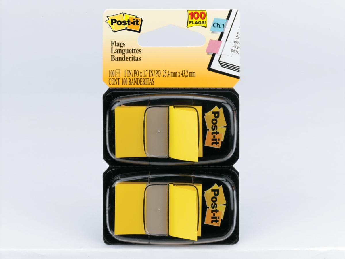 Post-it® Flags, Yellow, 25 x 43 mm, 2/Pack, 680-YW2 | 3M