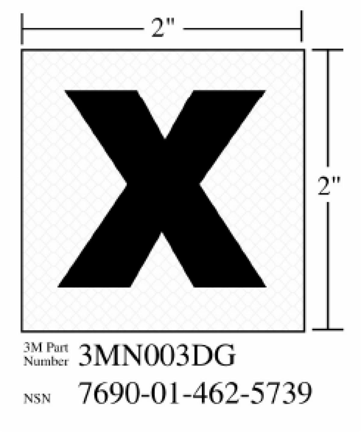 3M™ Diamond Grade™ Damage Control Sign 3MN003DG %22X-Ray%22, 2 in x 2 ...