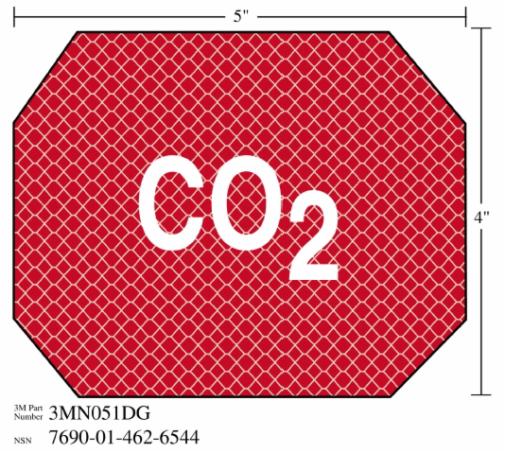 3M™ Diamond Grade™ Damage Control Sign 3MN051DG %22CO2%22, 5 in x 4 in ...