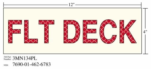 3M™ Photoluminescent Film 6900, Shipboard Sign 3MN134PL, 12 in x 4 in ...