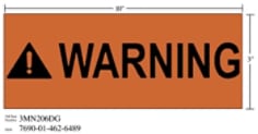 3M Diamond Grade Safety Sign 3MN206DG, "WARNING", 10 in x 3 in, 10/Package