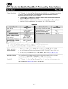 3M Polyester Film Electrical Tape 58, 1 in X 72 yd, Clear, 36 Rolls/Case