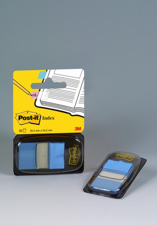 Post-it® Index Medium In a Plastic Dispenser, Bright Blue, 1 Pack of 50 ...