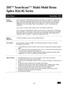 3M™ Scotchcast™ Multi-Mold Resin Splice Kit 85-10, (10, 8 AWG stranded ...
