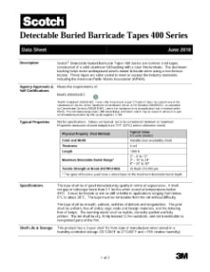 Scotch® Detectable Buried Barricade Tape 409, CAUTION BURIED FIBER ...