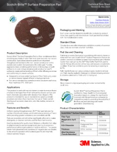 Scotch-Brite™ Surface Preparation Pads SPP, Brown, 510 mm, 20 in, 10 ...