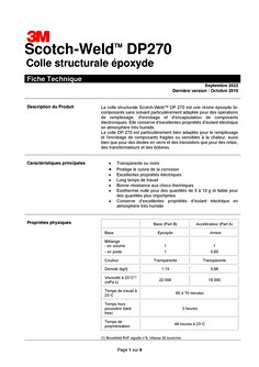 Composé d'enrobage Époxy DP270 3M™ Scotch-Weld™ Transparent | 3M France