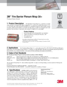3M™ Fire Barrier Plenum Wrap 5A+, 1/2 in x 48 in x 25 ft, 2 Each/Case ...
