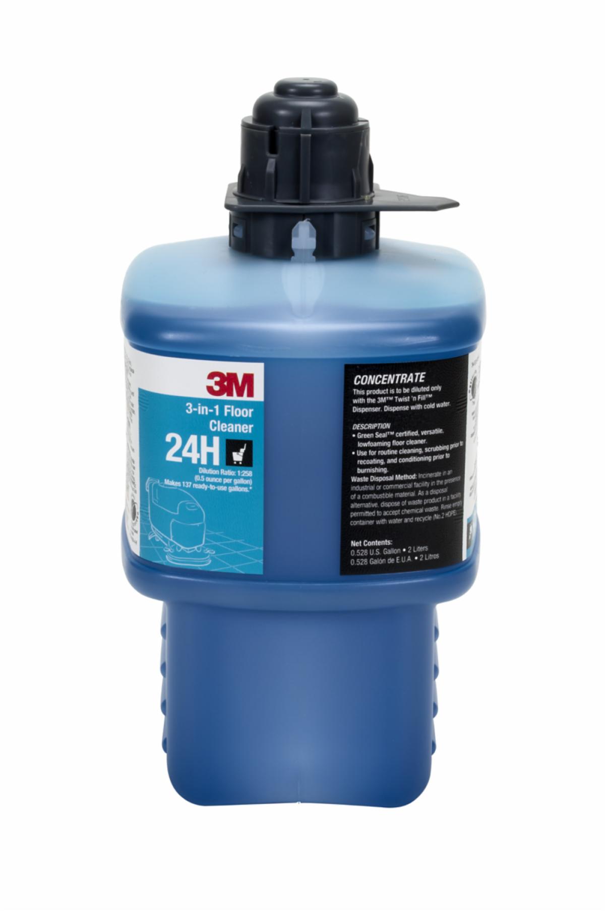 3M™ 3-in-1 Floor Cleaner Concentrate 24H, Gray Cap, 2 Liter, 6/case ...