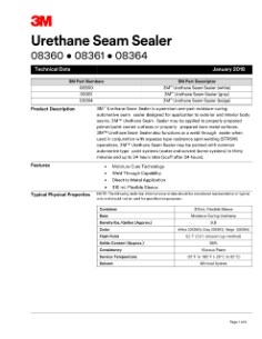 3M™ Urethane Seam Sealer, 08360, White, 310 mL Foil Pack, 6 per case ...