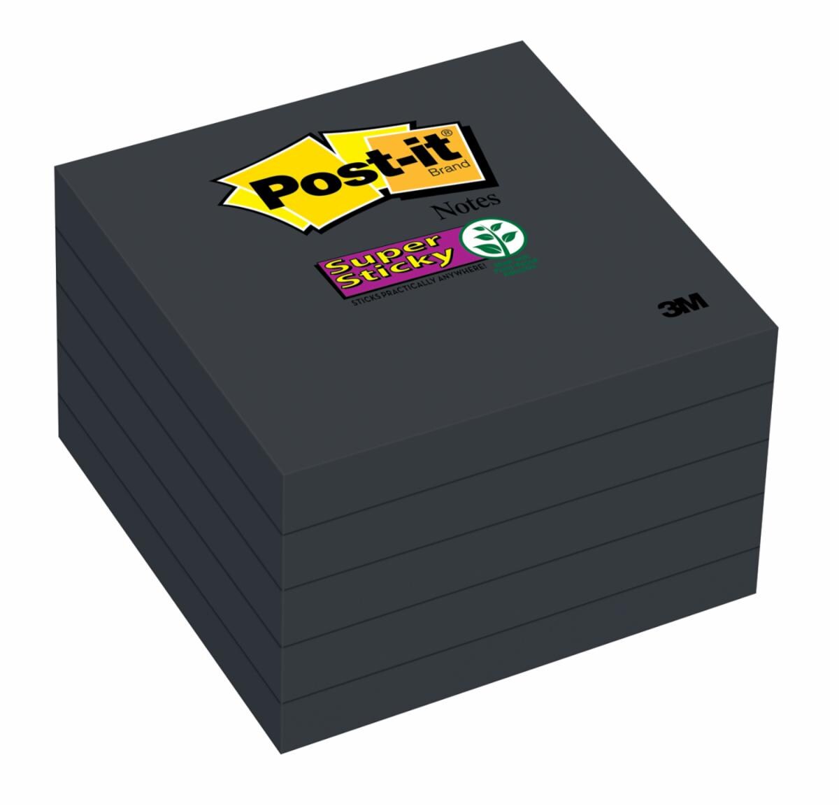Post-it® Super Sticky Notes 654-5SSSC, 3 in x 3 in (76 mm x 76 mm ...