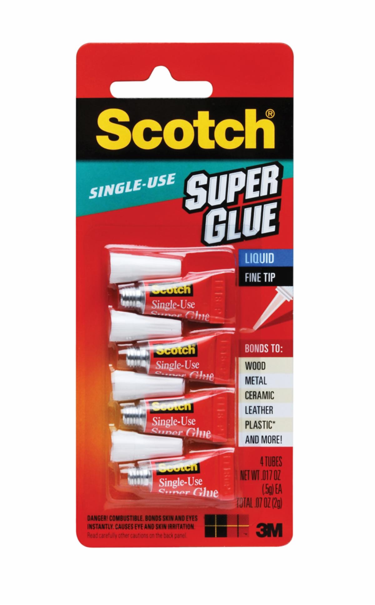 Scotch® Adhesives Super Glue Liquid, 1,98g, 4 Tube/PK, 36PK/CS | 3M ...