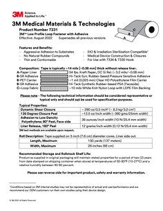 3M™ Medical Loop Fastener 7331, Low Profile with Adhesive, Configurable | 3M United Kingdom