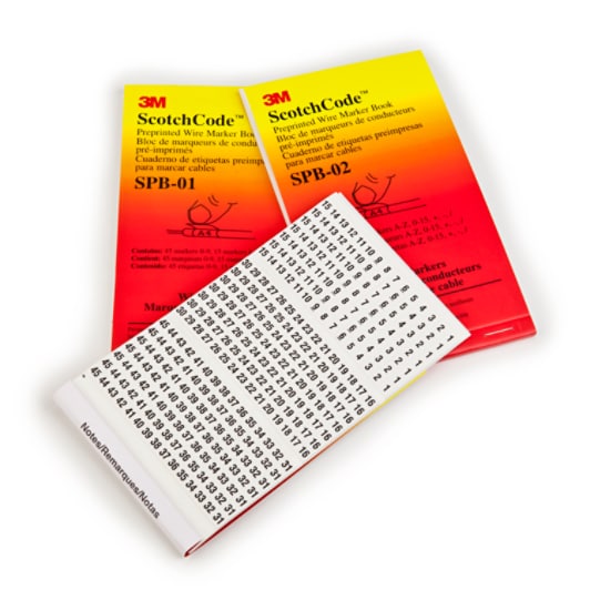 3M™ ScotchCode™ Pre-Printed Wire Marker Book, SPB-01, numbers 0 - 9 ...