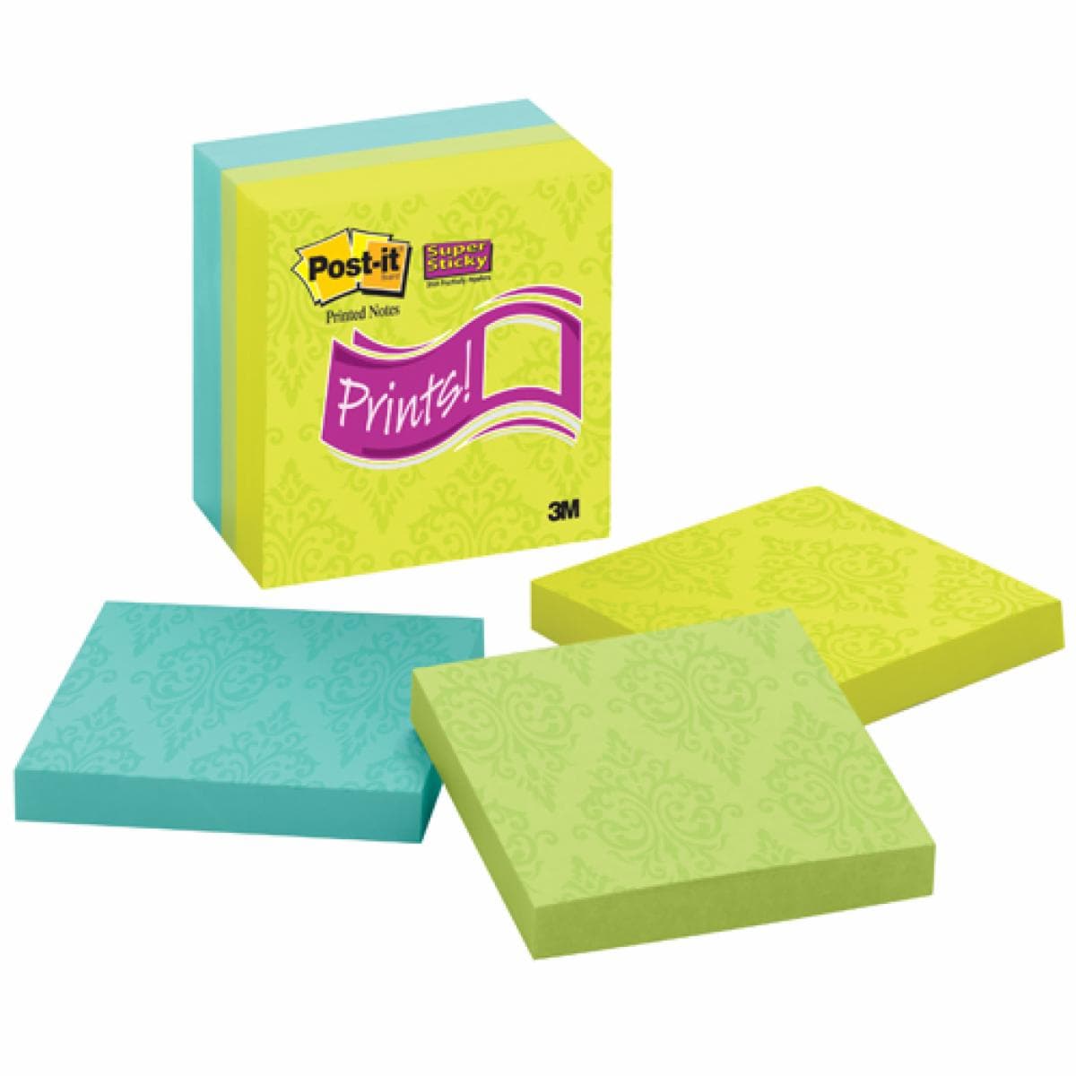 Notas Super Adhesivas Post-it®, con Estampado, 654-5SSFP, 76mm x 76mm ...