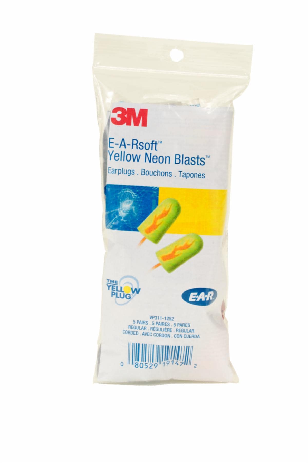 3M™ E-A-Rsoft™ Yellow Neon Blasts™ Earplugs VP311-1252, Corded, Vending ...