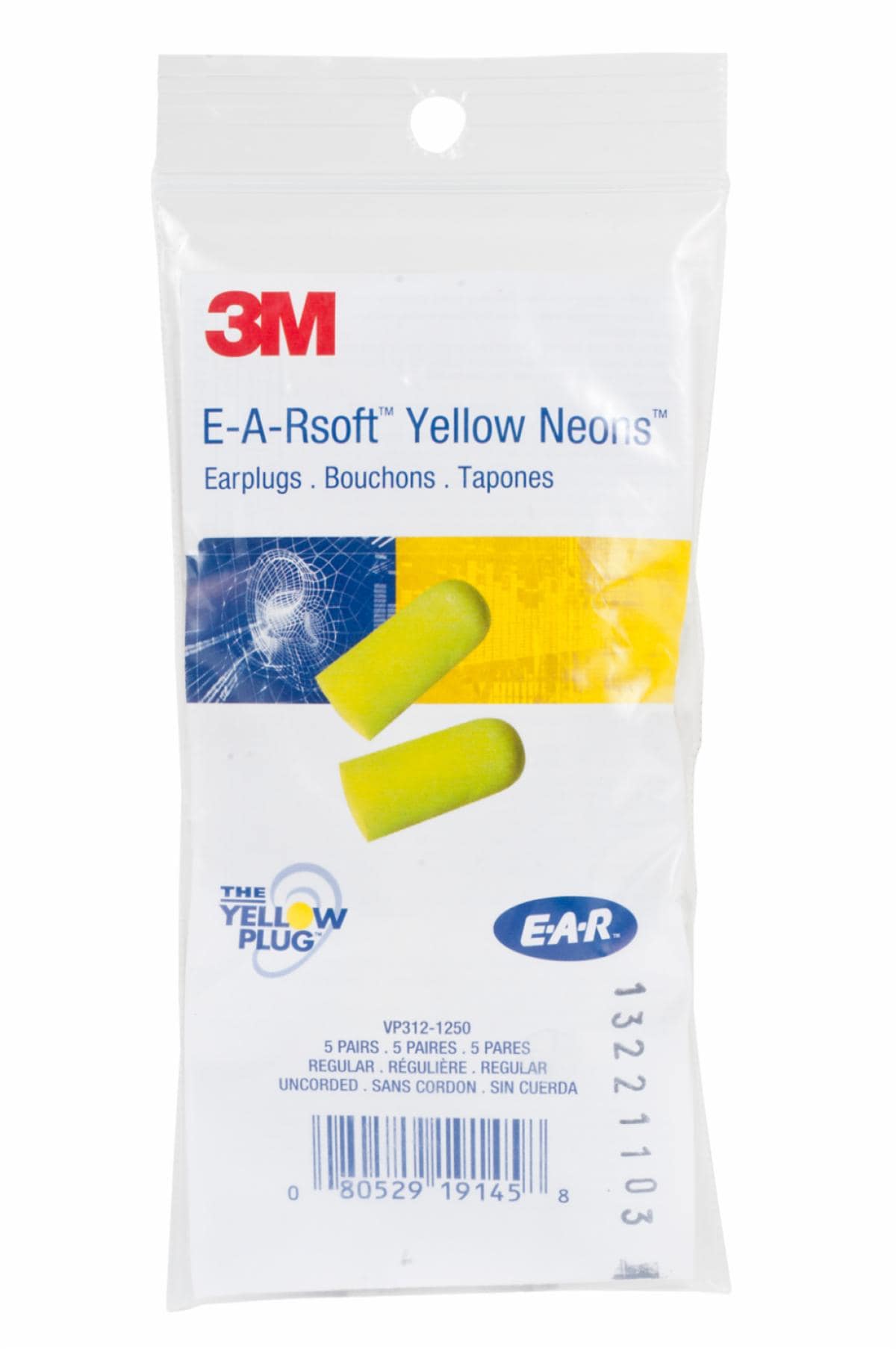 3M™ E-A-Rsoft™ Yellow Neons™ Earplugs VP312-1250, Uncorded, Vending ...